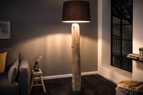 Designová dřevěná stojací lampa přírodní - Leonis