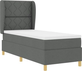 Postel s boxspringem s čelo Tmavě šedá 200 x 80 cm textil 3340782