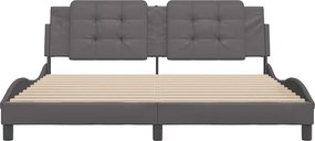 Rám postele bez matrace Zadar šedý 180x200 cm umělá kůže 3208201