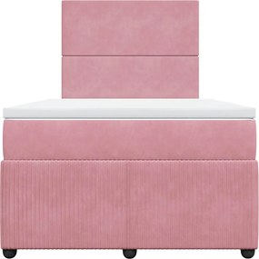 Box spring postel s matrací růžová 120 x 200 cm samet 3294609