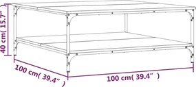 vidaXL Konferenční stolek 100x100x40 cm kompozitní dřevo [832845] Barva: šedá sonoma