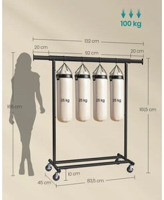 Mobilní stojanový věšák LINEA černá
