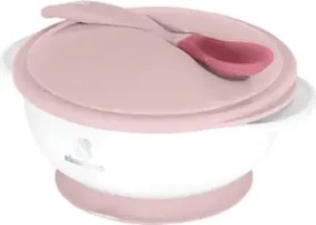 KikkaBoo Miska s přísavkou, víčkem a lžičkou s tepelným senzorem Pink