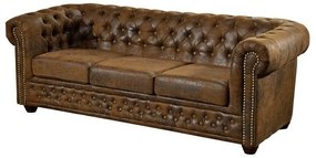 Askont R Pohovka 3M brown Chesterfield Oxford
