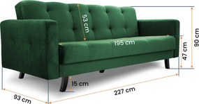 IDZ Sedací souprava: Pohovka LISA, 227 cm + křeslo LISA, Kronos 09 Tmavá modrá