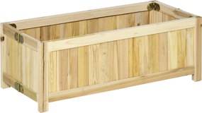 Outsunny skládací truhlík na vyvýšený záhon 70x30x25cm pro zahradu terasu balkon z jedlového dřeva příroda