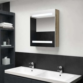 vidaXL LED koupelnová skříňka se zrcadlem 50 x 14 x 60 cm [326485] Barva: Zářivě šedá