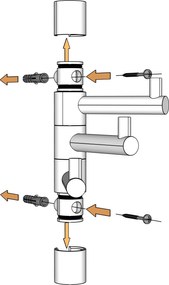 Nimco Trojitý otočný háček BORMO černá - BRC 11099-3-90