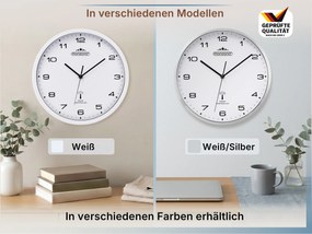 Nástěnné hodiny řízené rádiem bílý Ø31cm