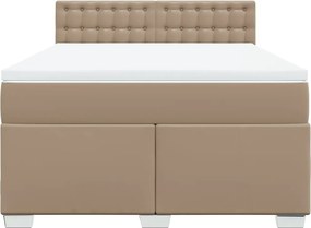Box spring postel s matrací cappuccino 160x200 cm umělá kůže 3286131