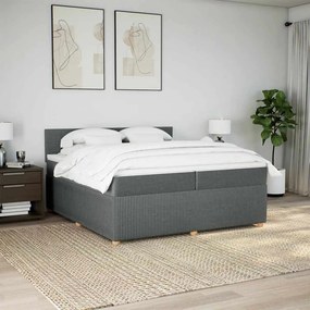 Box spring postel s matrací tmavě šedá 200x200 cm textil 3289864