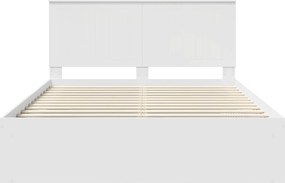 Rám postele s čelo Bílá 150 x 200 cm Masivní borové dřevo 3410992