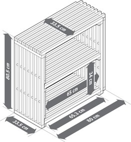 Tchibo - Výsuvná odkládací skříňka »Fleksibel« - barva: hnědá