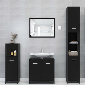Koupelnová skříňka černá 30 x 30 x 183,5 cm dřevotříska
