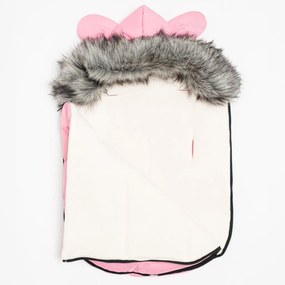 NEW BABY Luxusní zimní fusak s kapucí s oušky New Baby Alex Fleece Pink