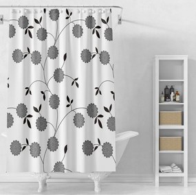 Aqualine Aqualine, Sprchový závěs 180x180cm, vinyl, bílá/modrá/černá, ZV037