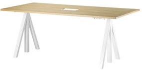 STRING Polohovací pracovní stůl Works, White / Oak, 120 x 78 cm