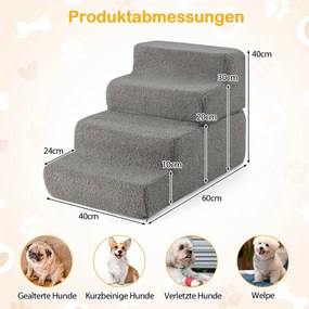 Costway 4-Step Foam Schodiště pro psy Skládací schody pro psy s protiskluzovým