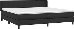 Box spring postel s matrací černá 200x200 cm umělá kůže 3130679