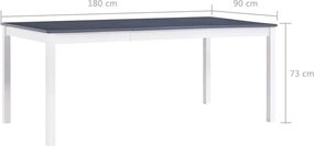 Jídelní stůl bílo-šedý 180 x 90 x 73 cm borové dřevo 283406