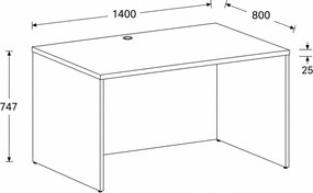 Kancelářský psací stůl FRAME, 140x80 cm, bříza