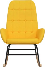 Houpací křeslo hořčicově žluté textil 341260