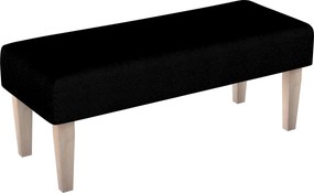 Dlouhá lavička 100x40cm barva černá látka pletený vzor