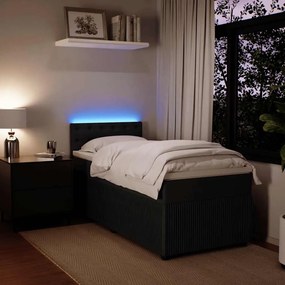 Box spring postel s matrací černá 80 x 200 cm samet 3289904