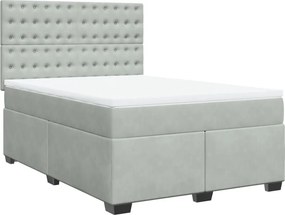 Box spring postel s matrací světle šedá 140x200 cm samet 3290942