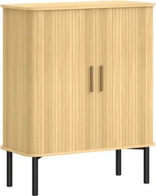 HOMCOM botník 5 úrovní 15 párů se posuvnými dveřmi, nastavitelnými policemi, 78x38x95,2 cm, dub
