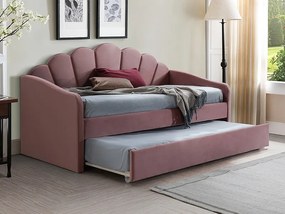 Jednolůžková postel BELLA VELVET s přistýlkou Barva: Růžová / Bluvel 52