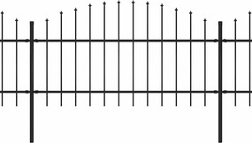 Zahradní plot s hroty ocel (1–1,25) x 13,6 m černý 277728