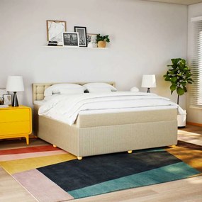 Box spring postel s matrací krémová 180x200 cm textil 3289854