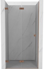 Mexen Lunar-F sprchové dveře skládací levé 70 cm, transparentní, kartáčovaná měď - 836-070-000-65-00-L