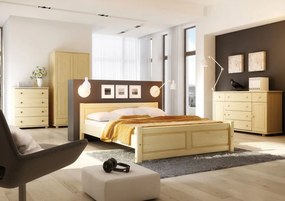 Casarredo - Komfort nábytek Masivní postel KL-103, 140x200, borovice, výběr moření | barva: moření olše