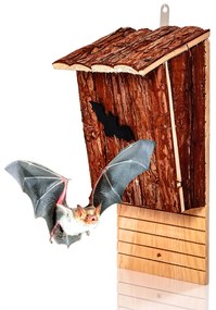 Domeček pro netopýry, ptačí budka, pomoc při přezimování, celoročně obyvatelný, jedlové dřevo