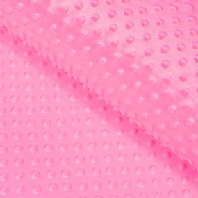 Dětská látka Minky 3D puntíky MKP-012 Sytě růžová - šířka 150 cm