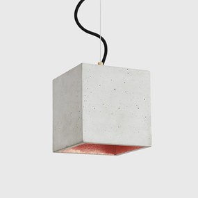 Svěšené betonové svítidlo B5  Svěšené betonové svítidlo B5 Dekor: Světlý beton, Kabel: Černý, Vnitřní plocha: Měděná