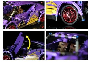 Stavebnice auta SUPERCAR No.J2003 fialová - 470 dílků