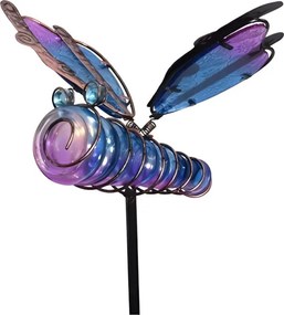 LED zápich Vážka – modrofialová 105 cm