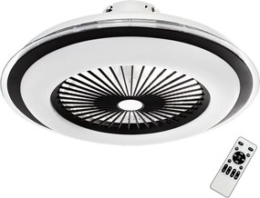 Stropní LED svítidlo Zephyr, 1x LED 48w, 3000-6000k, b, s ventilátorem a ovladačem
