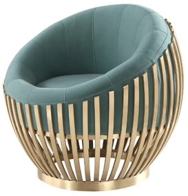 Kulatý sedák s luxusními prvky MAJESTIC Zlatá Zelená
