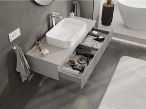Mexen Rivel, koupelnová skříňka 120 cm s pracovní deskou, 1 zásuvka, drážkovaná, matná šedá, 91A20-12023-1-BFC62