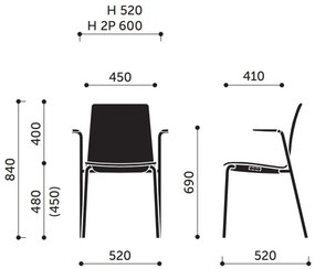 ProfiM - Židle COM K12H přírodní dýha