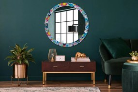 Kulaté dekorativní zrcadlo Barevné trny fi 90 cm