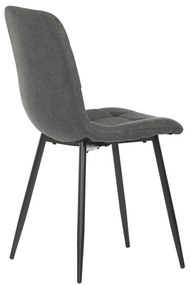 AUTRONIC Jídelní židle, potah šedá látka, kovová čtyřnohá podnož, černý mat