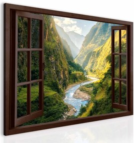 3D obraz okno horská řeka Velikost (šířka x výška): 60x40 cm