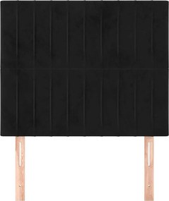 Čelo postele černé 100x5x118/128 cm sametové 3116614