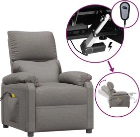 Elektrické masážní křeslo taupe textil 3098438