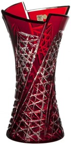 Váza Fan, barva rubín, výška 305 mm